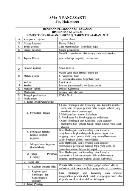 CONTOH PROPOSAL KEGIATAN BK | DOCX