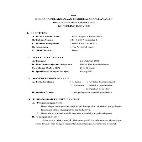 contoh RPL K13 | PDF