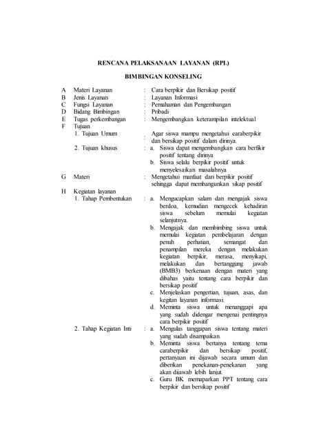 CONTOH RPL K13 KONSELING KELOMPOK | PDF
