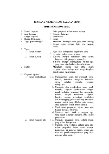 RPL BK Kesulitan Belajar Siswa | PDF