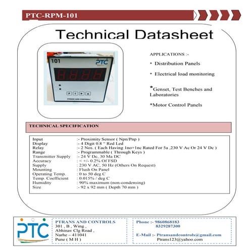 Rpm indicator catalog | PDF