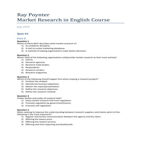 Rp mr course quiz 01 | PDF