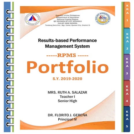 RPMS 2019-2020 Salazar Ruth Portfolio 5 of 5 -- KRA5 Objective 13 | PDF