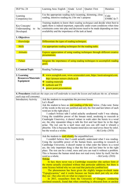 Noting details lesson plan | DOCX