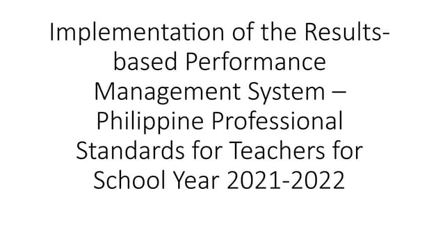 Results-Based Performance Management System (RPMS) -.pptx | Professional School | Postgraduate ...
