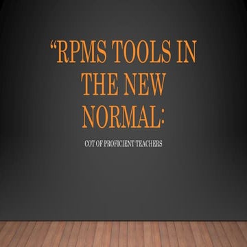 DepEd PPST RPMS COT Guidelines pdf file format | PDF