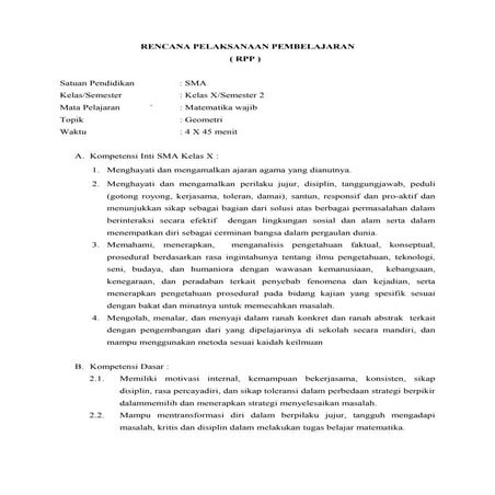 RPP Kurikulum 2013 | DOC