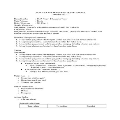 RPP KIMIA KELAS XII tentang kimia unsur,,, | DOC