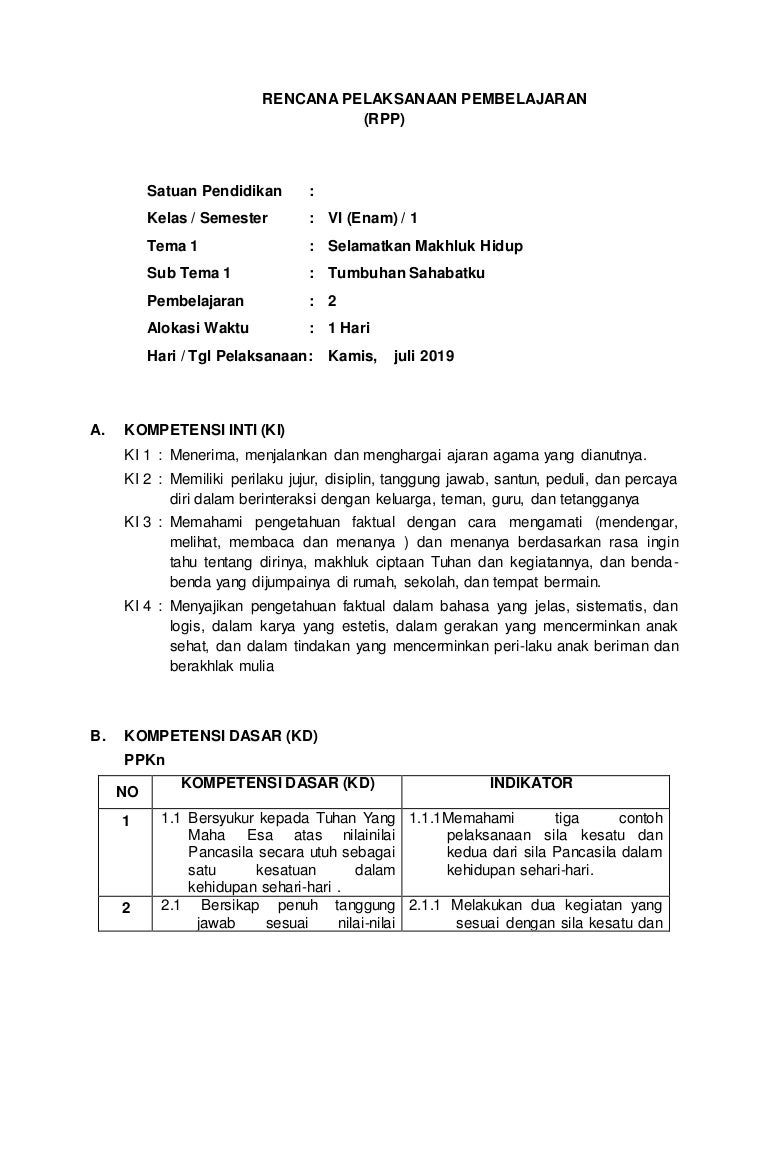 Format Rpp Sesuai Surat Edaran Mendikbud Nomor 14 Tahun 2019 - Delinewstv