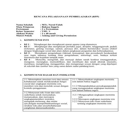 RPP-Asking and Giving Permission.docx