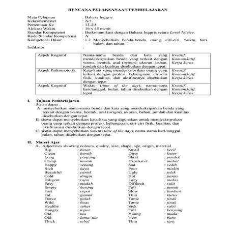 Rpp bahasa inggris-smk-x-kd02rev | DOC