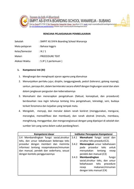 Contoh RPH BM Tahun 4 (PdPr) | PDF