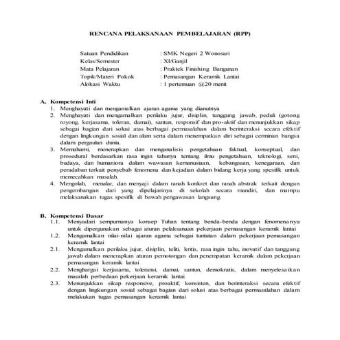 Rpp finishing bangunan keramik | DOCX