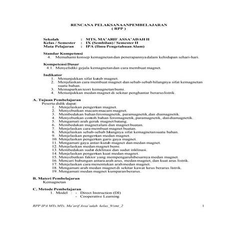 Rpp Ipa Terpadu 9b | DOC