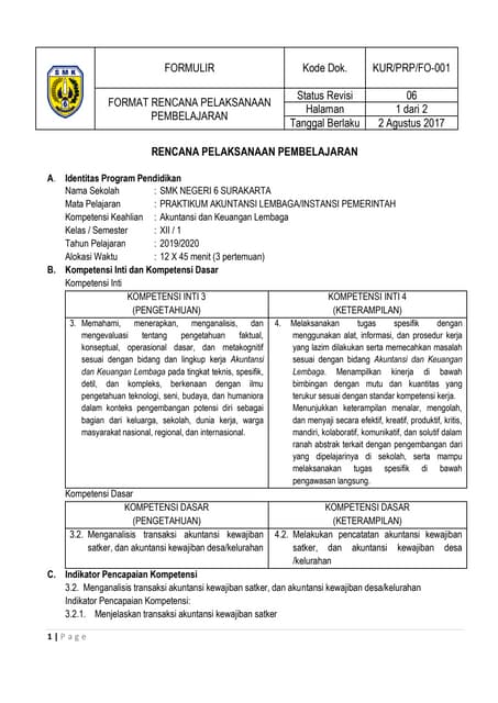 Rpp kd 4-akt lembaga aploud | PDF