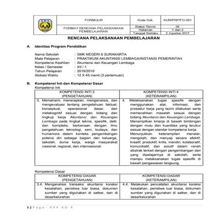 Rpp kd 4-akt lembaga aploud | PDF