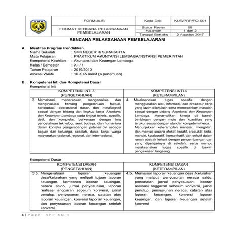 Rpp kd 5-akt lembaga aploud | PDF