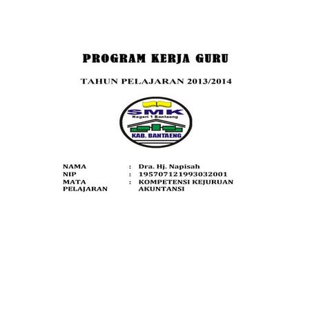 Rpp program kerja guru 2012 2013 kls ii | DOC