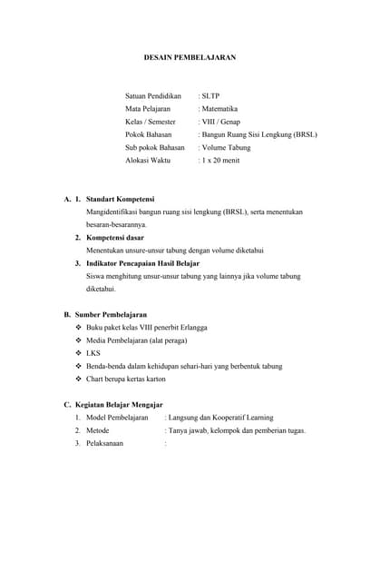 bangun ruang sisi lengkung tabung pada pelajaran MTK | PPT