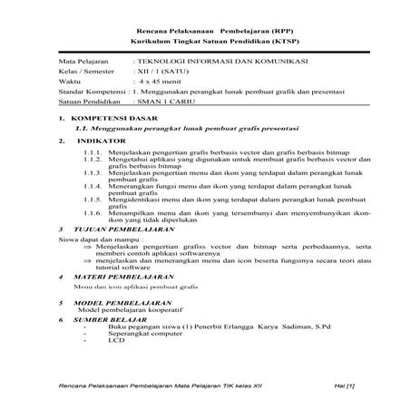 Rpp tik-ktsp-12-semester-1 | DOC