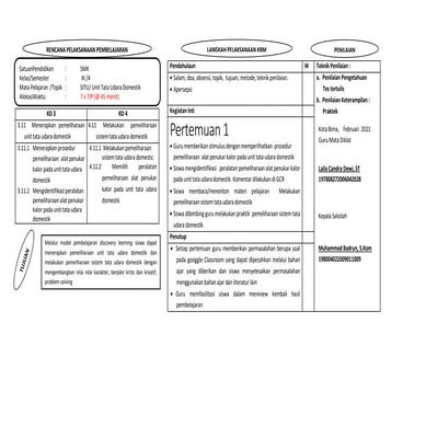 RPP 11 SITU sistem instalasi tata udara ix | DOCX