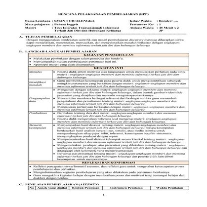 RPP 1 BDR - Teks Interaksi Transaksional_ Informasi Terkait Jati Diri ...