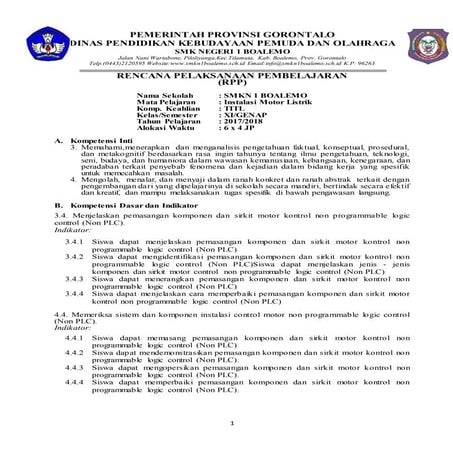RPP Instalasi Motor Listrik Kelas XI | DOCX