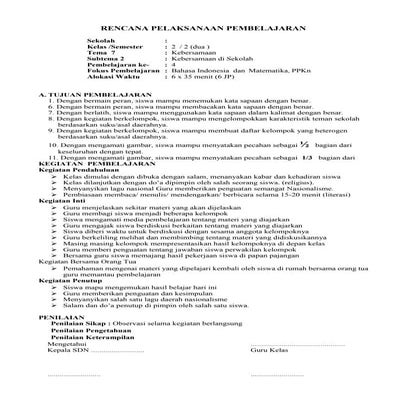 RPP 1 Lembar Kelas 2 Tema 7 Subtema 2 Pembelajaran 4.docx
