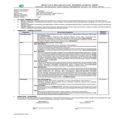 RPP 1 Lembar Kelas 4 Tema 6.docx