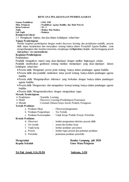 Rpp 2.3 manfaat sila kelas xi sma tmi | DOCX