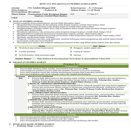 RPP 2.docx prakararya dan kewirausahaan. | PDF