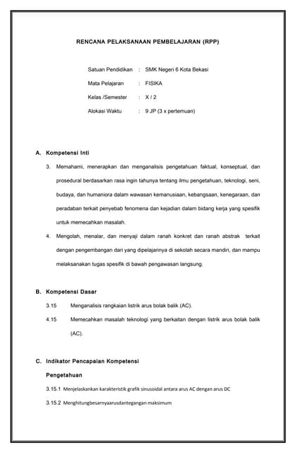 Listrik Statis rpp | DOC