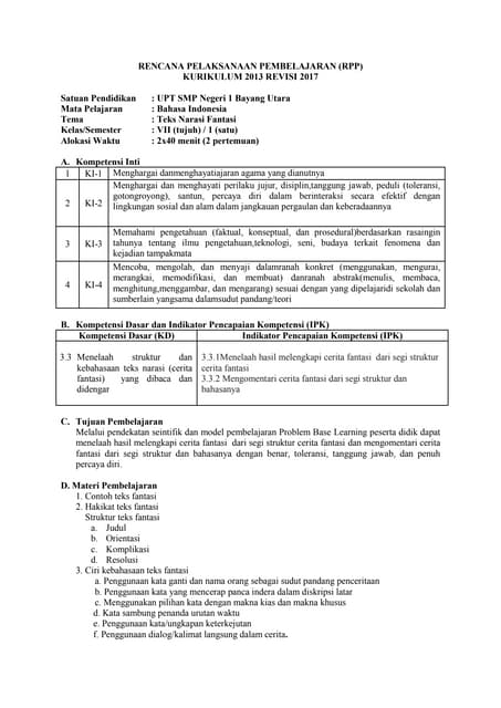 RPP Bahasa Indonesia Lingkungan | PDF