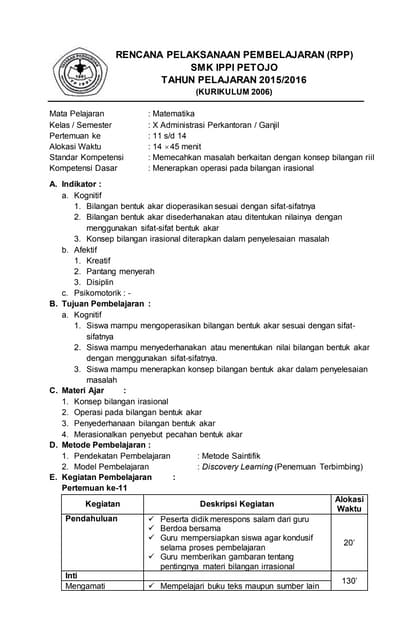 Rpp 5 matriks1 | DOCX