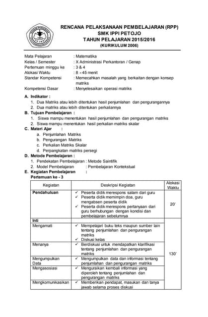 Rpp 5 matriks1 | DOCX