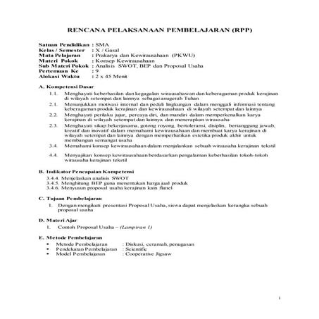 Rpp 7 pkwu kerajinan kls x gasal | DOCX