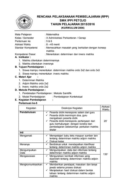 Rpp 5 matriks1 | DOCX