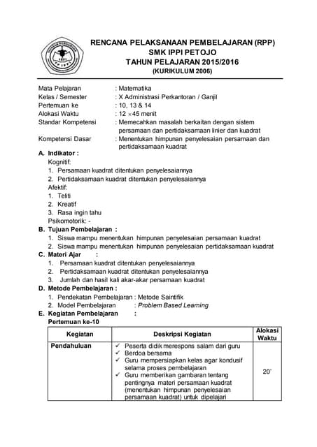 Rpp 5 matriks1 | DOCX