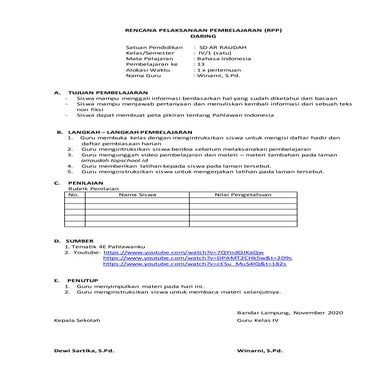 Rpp b.indo tema 5 | DOC