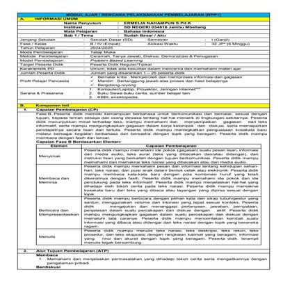 RPP BAB 1 KELAS 4 Untuk SD dan Sederajat | PDF