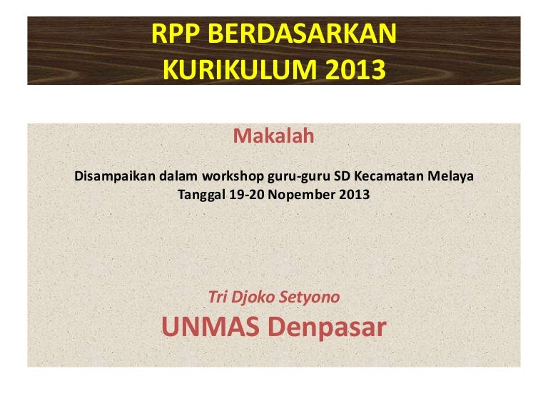 Contoh rpp pai sd kurikulum 2013 paud ppt - lsamediagroup
