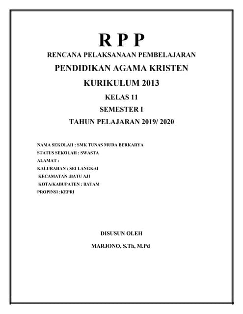 Modul Ajar PAK SMA Kelas 11 Kurikulum Merdeka | DOCX