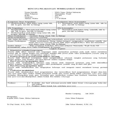 Rpp daring geometri ruang p3 | DOCX