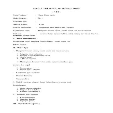 Rpp dasar mesin | DOCX