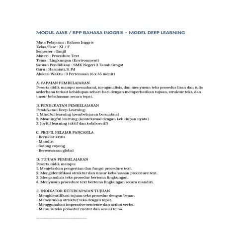 Deep Learning-Based English Module for Teaching Procedure Text on ...