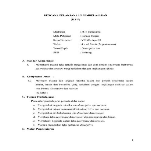 Rpp descriptive | DOCX