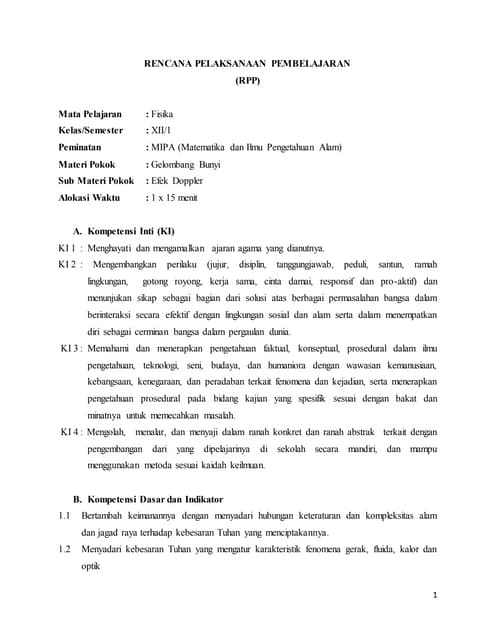 Contoh RPP Pelaksanaan Micro Teaching PGMI UIN Jakarta | PDF