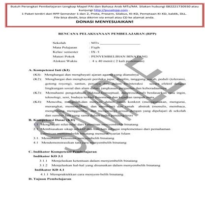 Rpp fiqih kelas 9 kurikulum 2013 | PDF