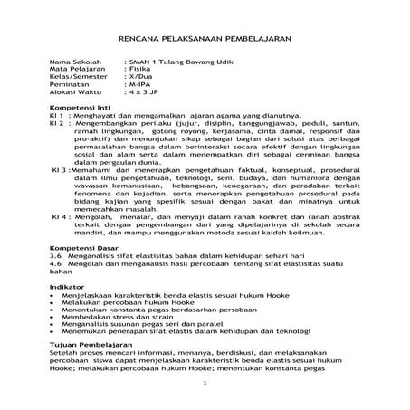RPP Fisika Kurikulum 2013 | PDF
