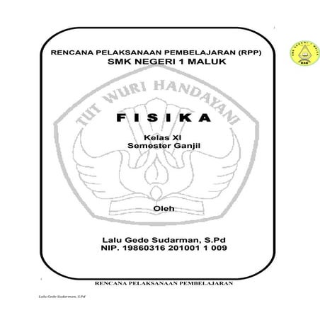 Rpp fisika smk xi ganji | PDF